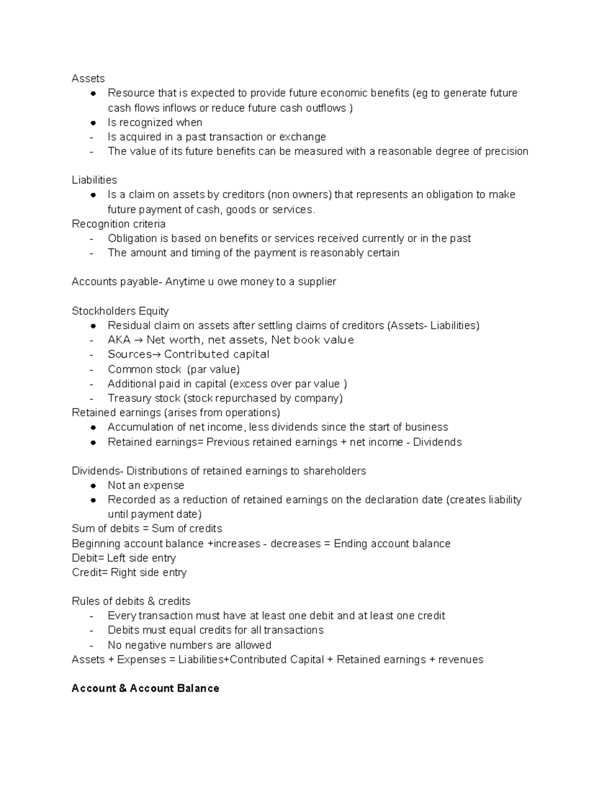 ACCT definittions - Basic definitions of Accounting concepts used in ...