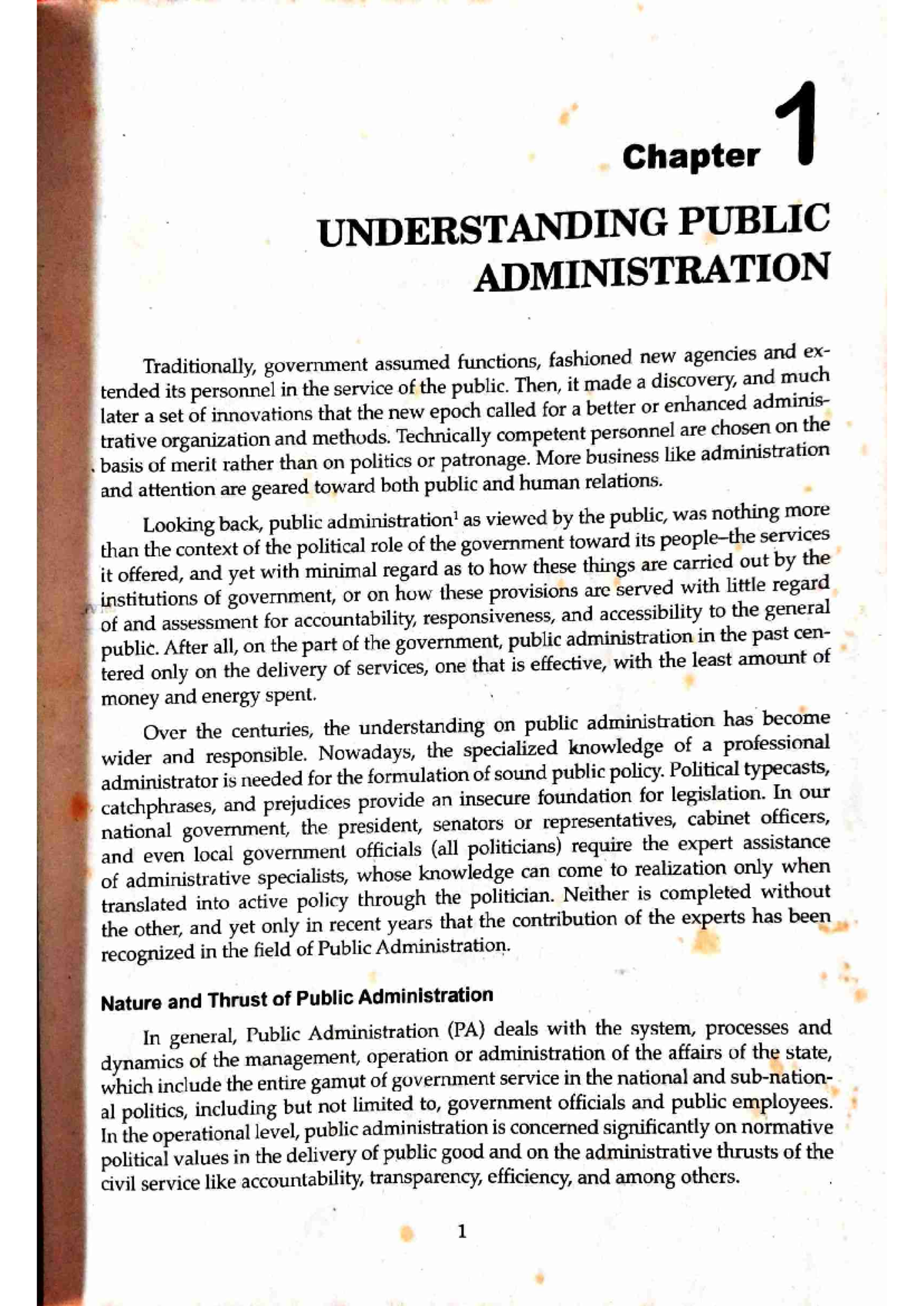 Chapter 1: Understanding Public Administration (PA) - Key Concepts and ...