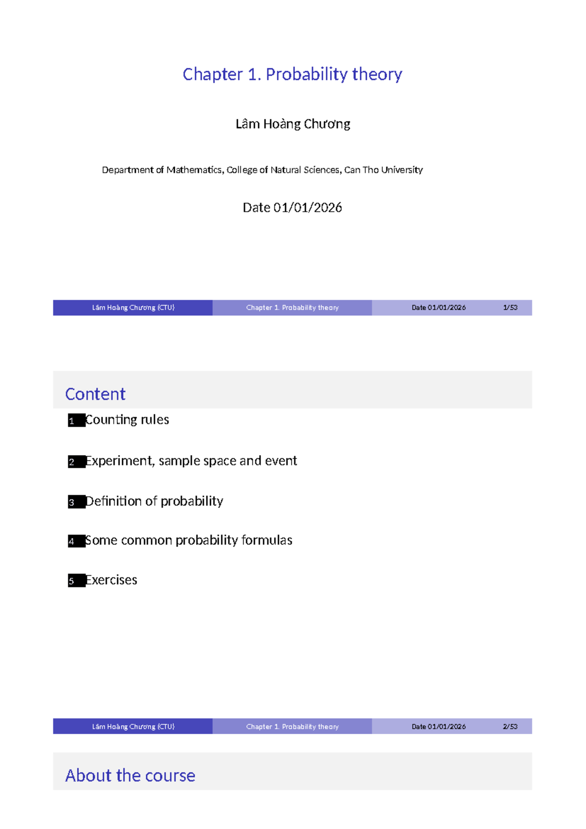Chapter 1: Probability Theory (MATH101) - Understanding Key Concepts ...