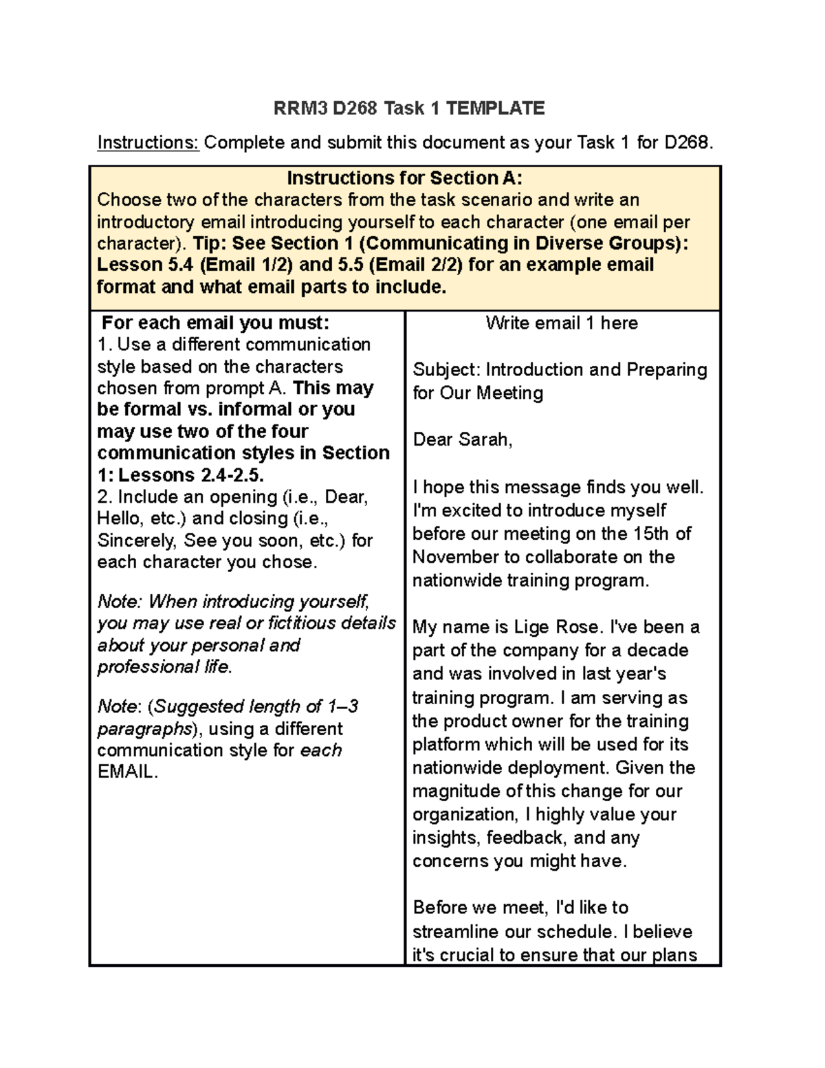 RRM3 D268 Task 1 - Character Introduction Email Examples and Analysis ...