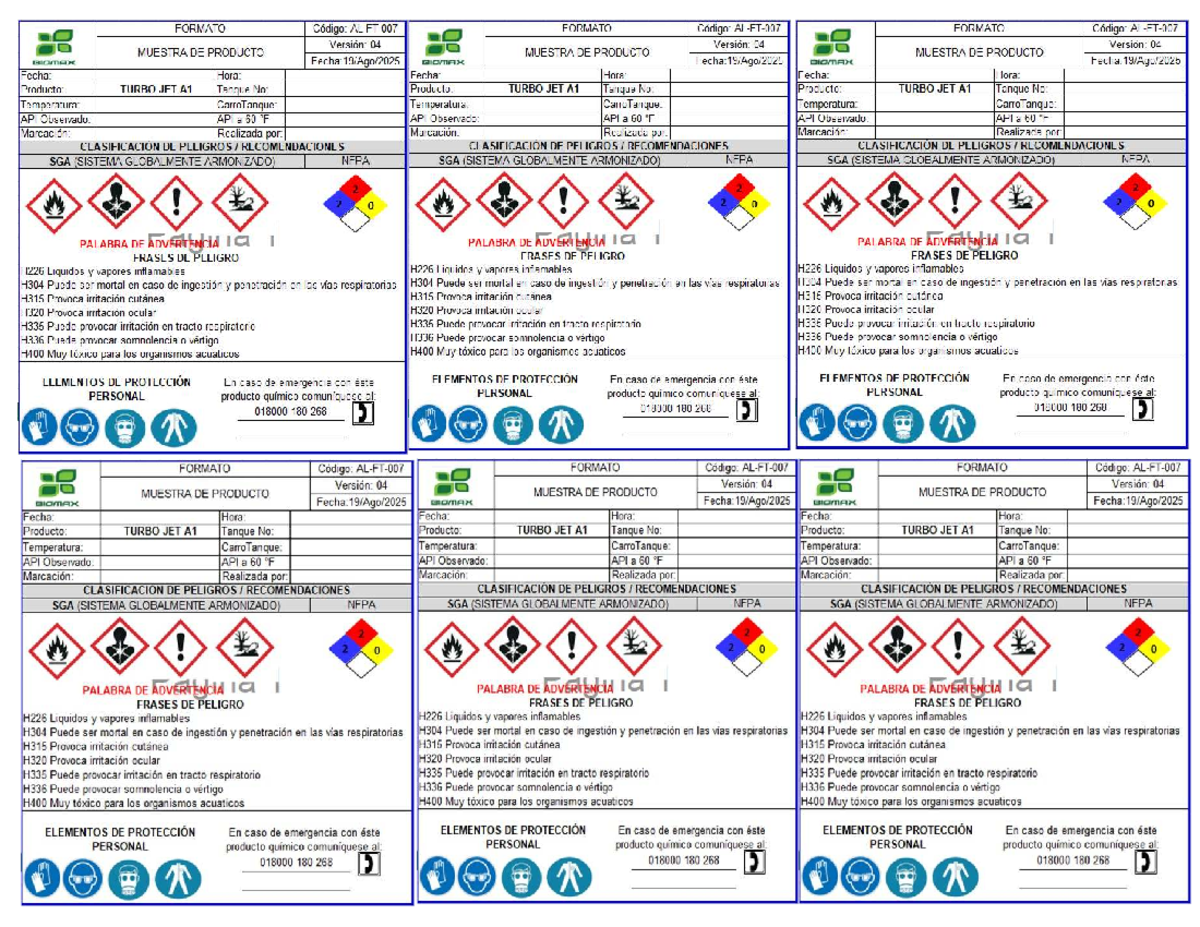 Etiqueta de Seguridad para Producto JET A1 - Formato BIOMAX - Studocu
