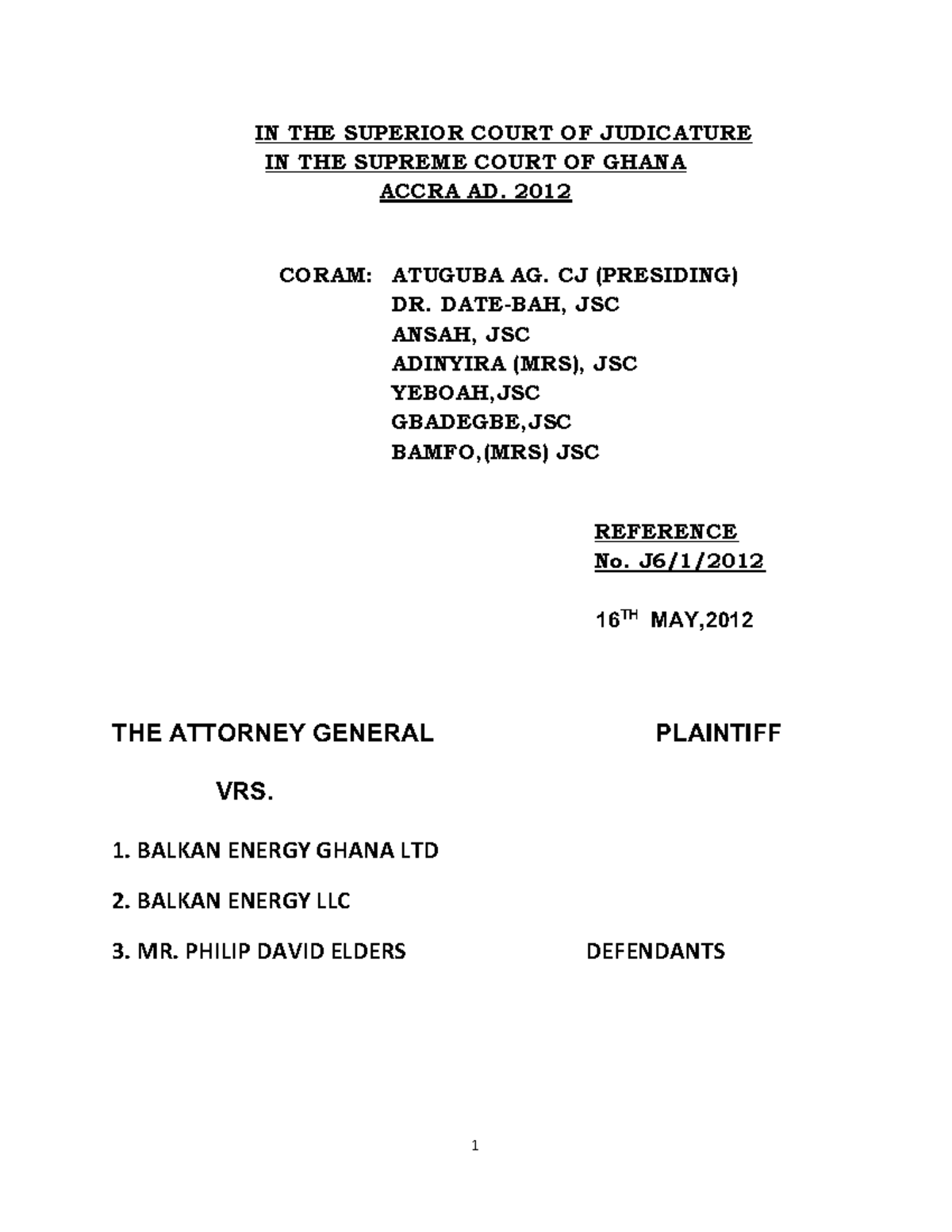 The Attorney General vs. Balkan Energy: Supreme Court Judgment Analysis ...
