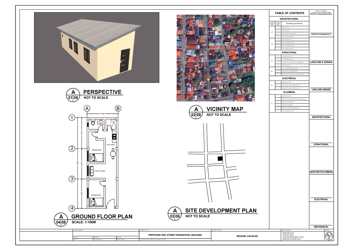 Proposed One Storey Residential Building Plans and Elevations - Studocu