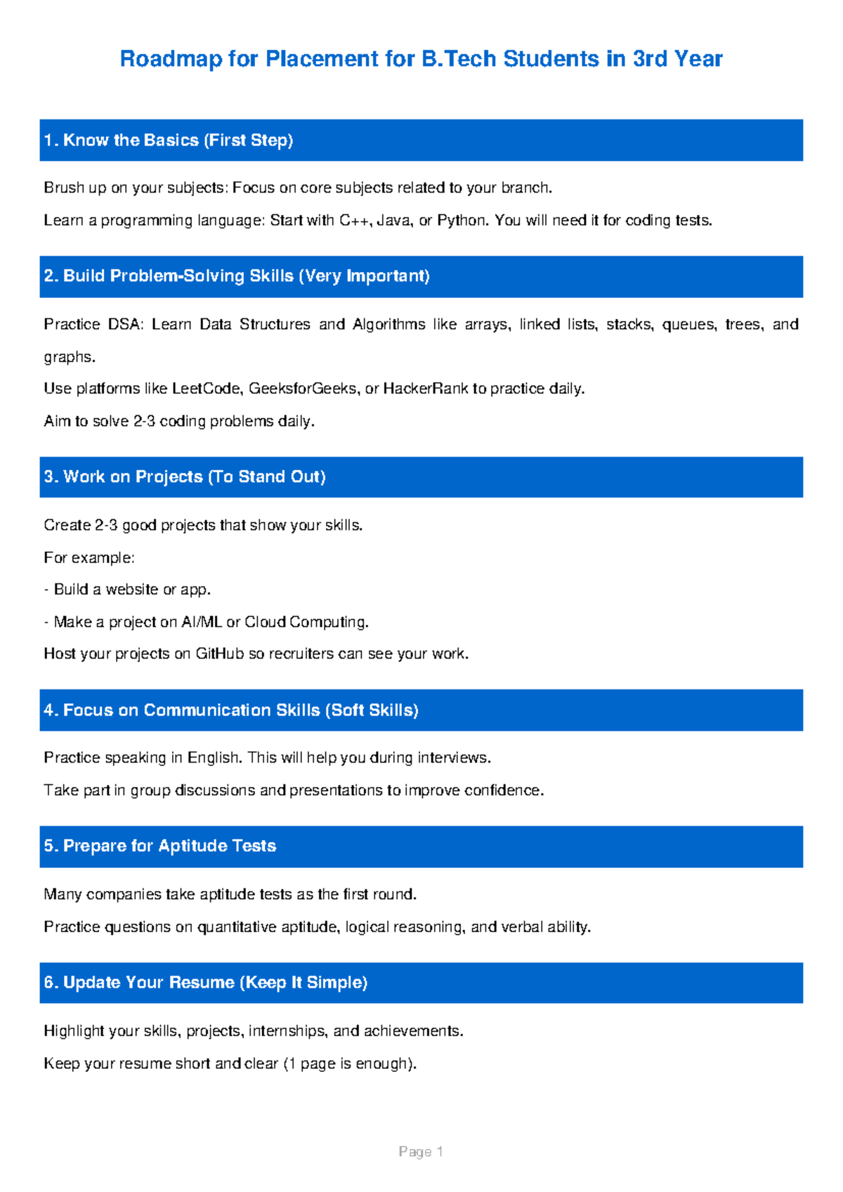 SQL Placement Preparation Guide for 3rd Year B Students - Studocu