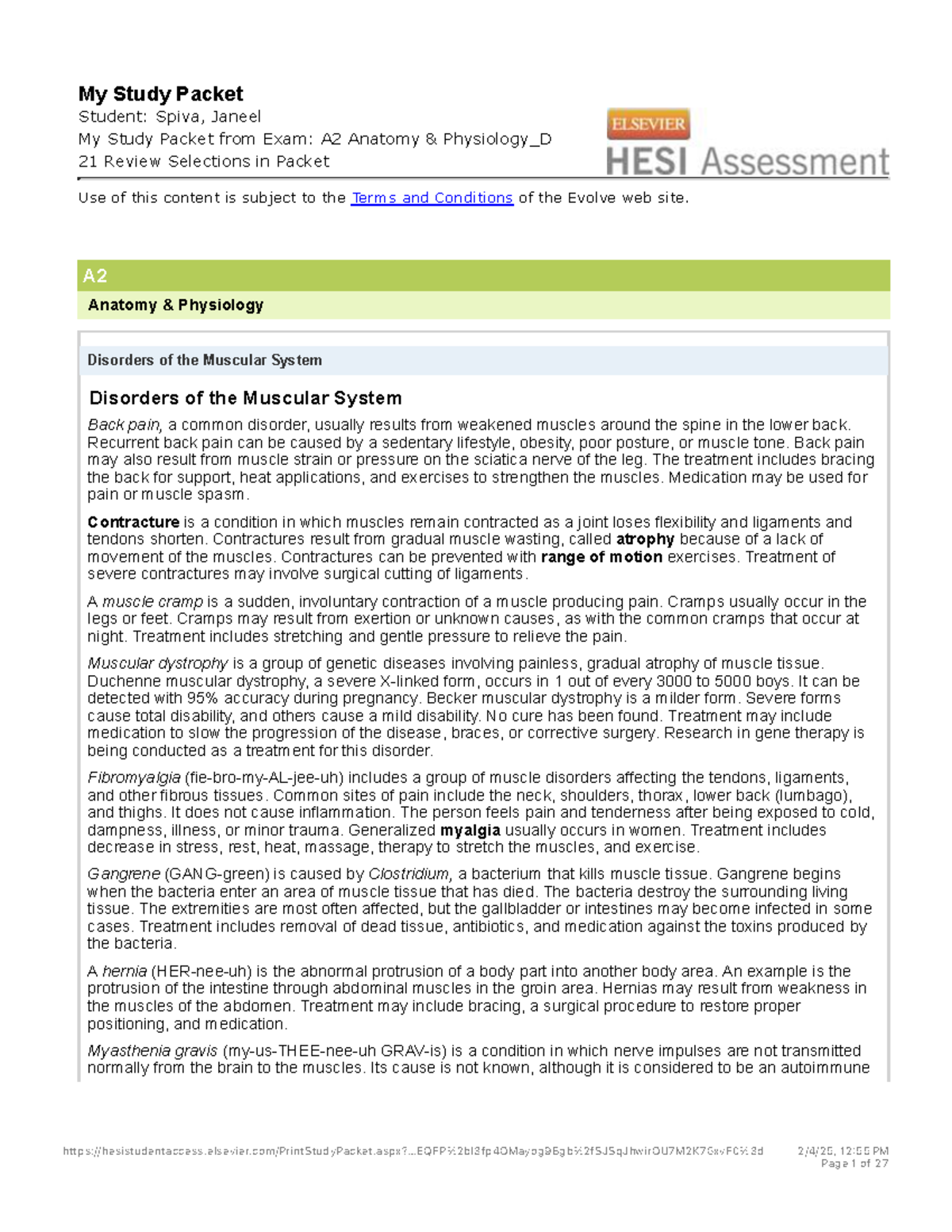 Anatomy & Physiology A2 Study Packet: Key Insights on Body Systems ...