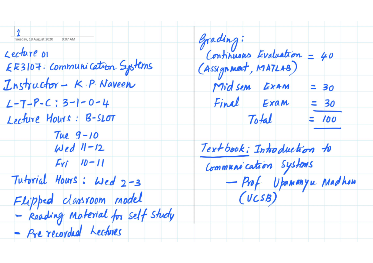 EE3107: Lecture 01 - Continuous Evaluation & Digital Modulation - Studocu