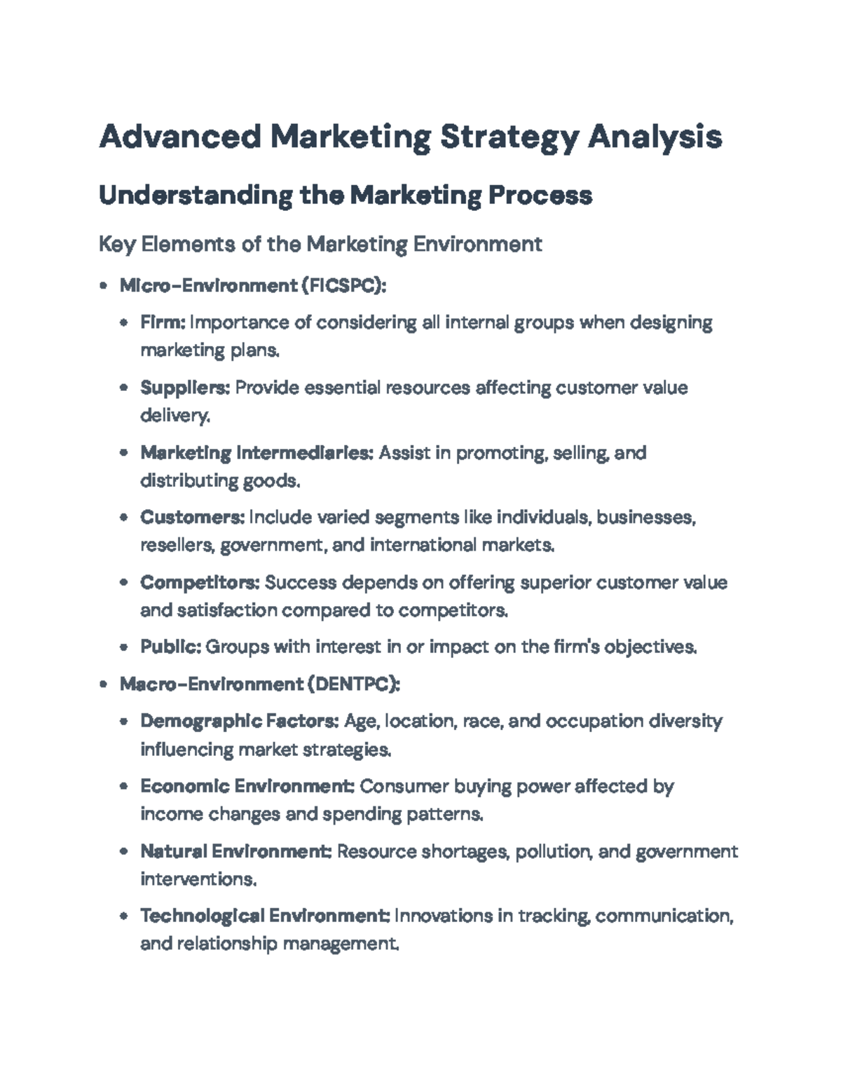 Advanced Marketing Strategy Analysis (Course Code: MKT101) - Advanced ...