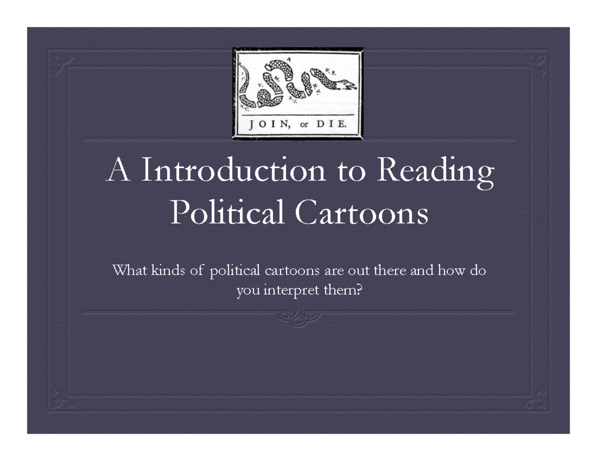 Intro to Political Cartoons - A Introduction to Reading Political ...