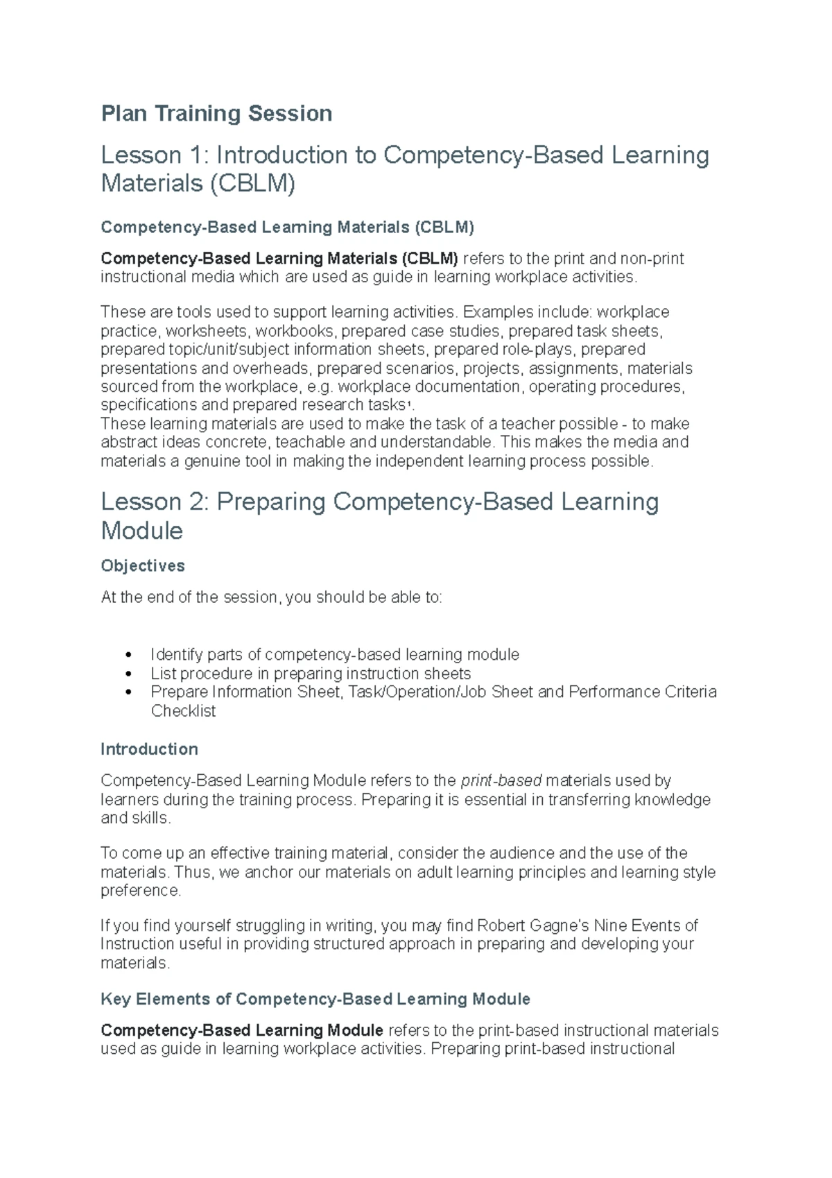 Sample-cblm-in-EIM file - Competency – Based Learning Material Electrical Installation& - Studocu