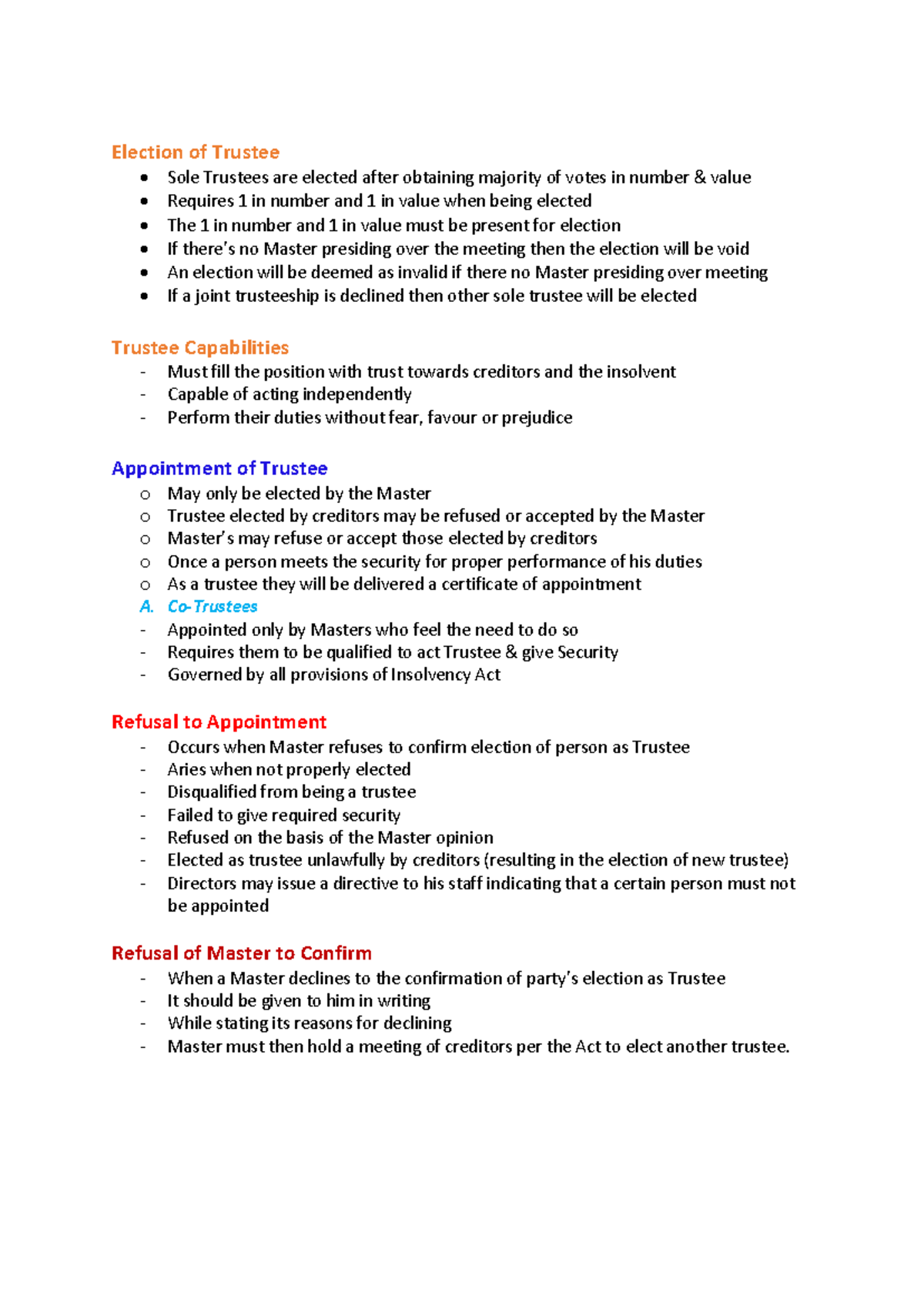 Election of Trustee: Guidelines and Procedures for Appointment and ...