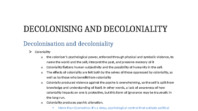 Decolonisation and Decoloniality in Community Psychology: A Critical ...