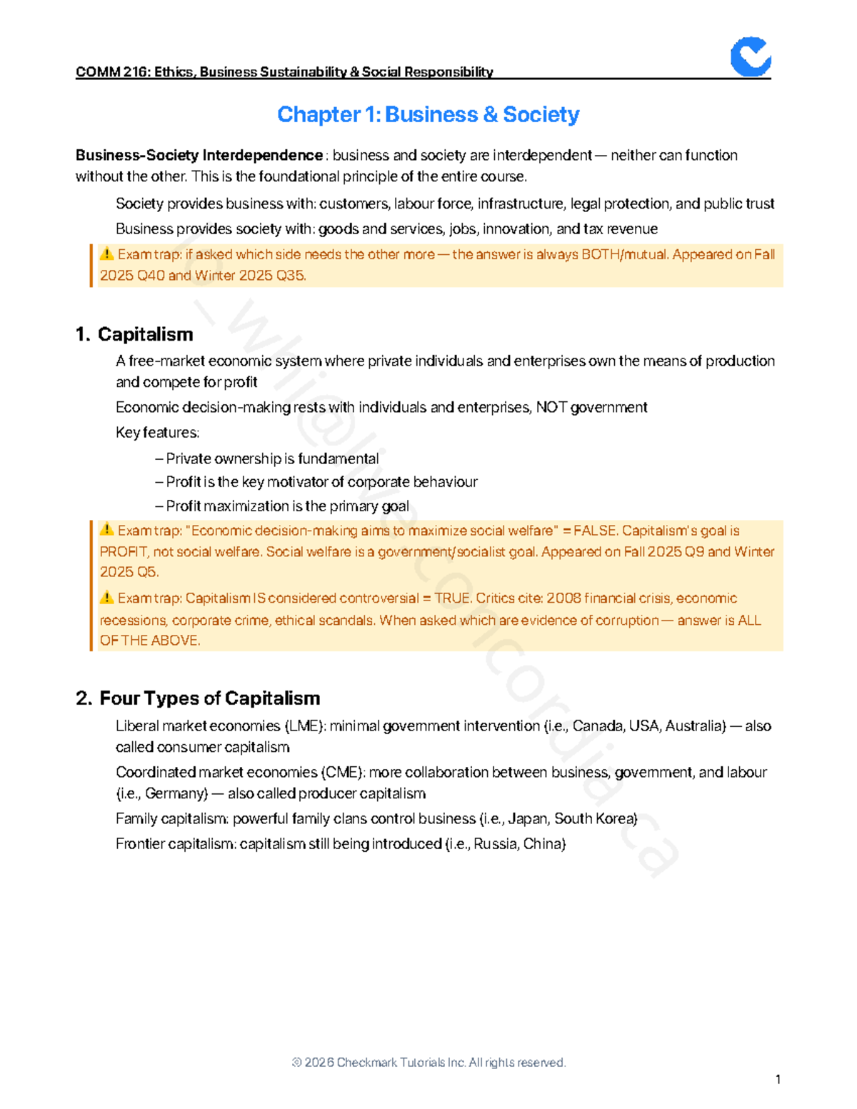 COMM 216: Ethics, Business Sustainability & Social Responsibility Crash ...
