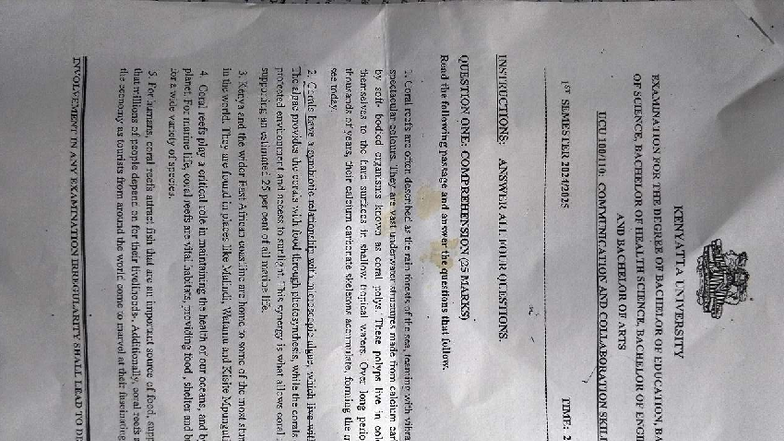 Coral Reefs and Their Vital Role in Marine Ecosystems - UCU110 - Studocu