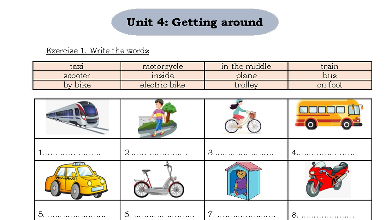 Unit 4: Getting Around Exercises for Family and Friends 5 - Studocu