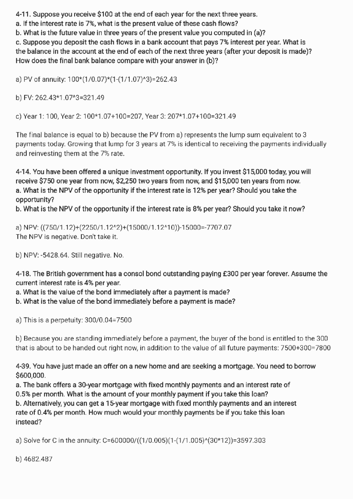 Exercise 4: Present Value, Future Value, and NPV Analysis (260217 ...