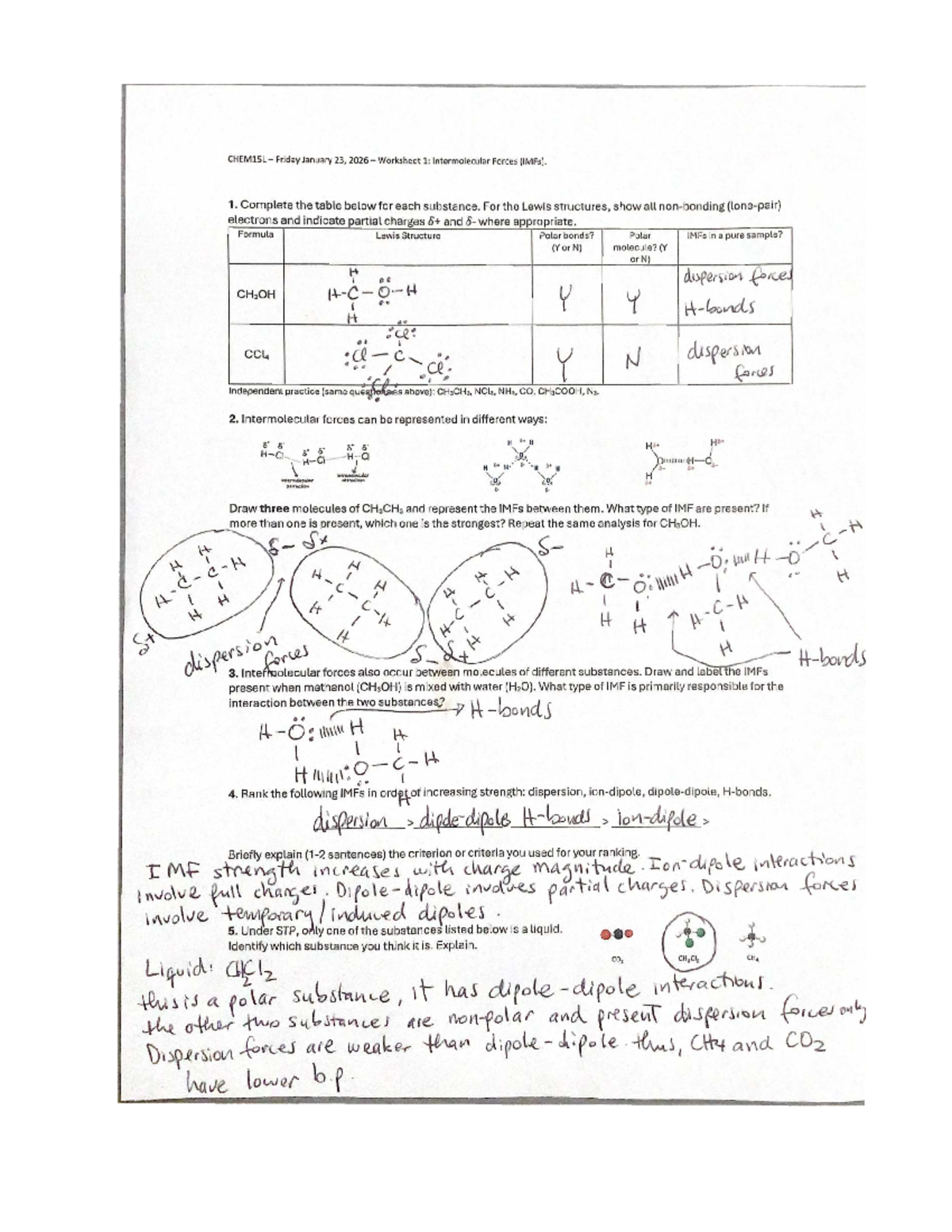 Chemistry Intermolecular Forces and DNA Structure Notes - Studocu