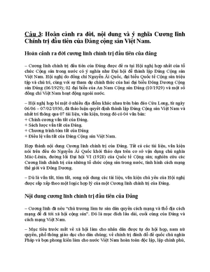 [Solved] Cu 2 Phn tch ni dung Cng lnh xy dng t nc trong thi k qu i ln CNXH - Lịch sử Đảng cộng ...
