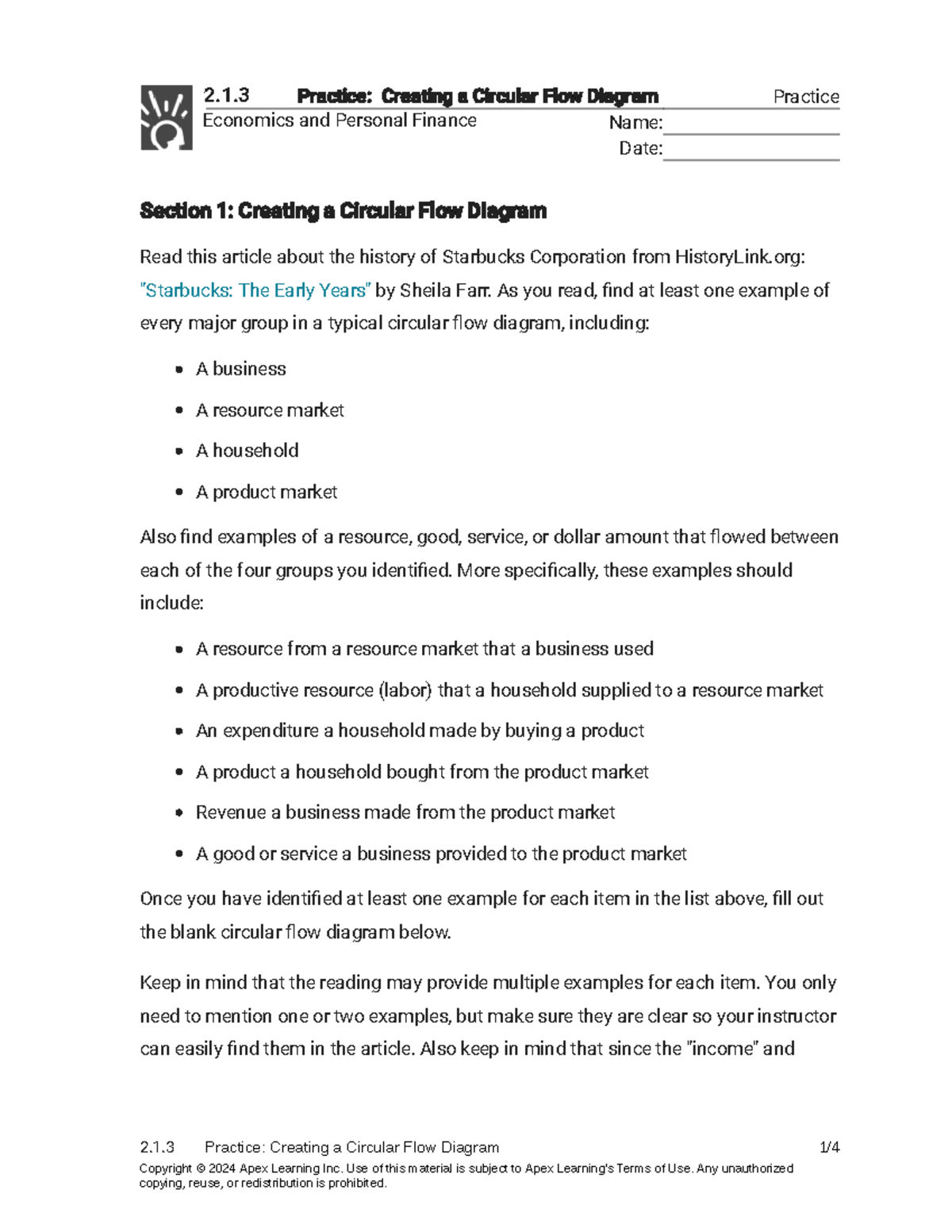 2.1.3 Practice - Creating a Circular Flow Diagram (Practice) - Practice ...