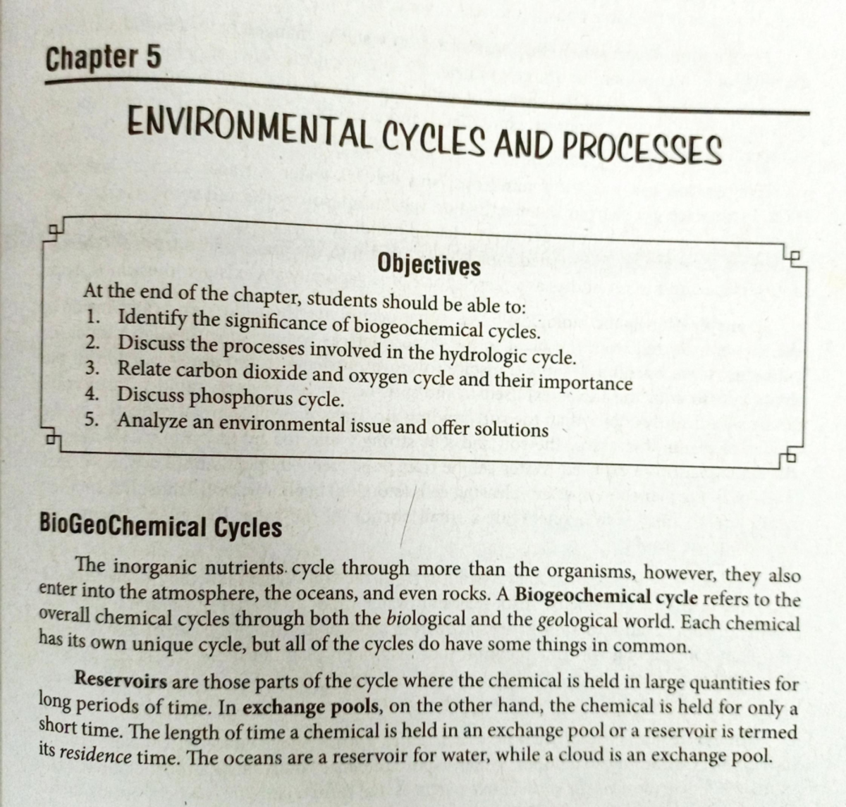Chapter 5 Environmental Cycles and Processes - Bsed Mathematics - Studocu