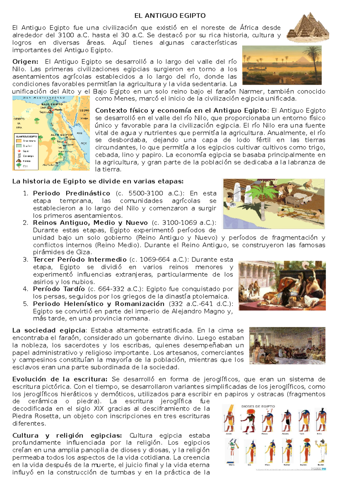 Hojas De Trabajo De Egipto