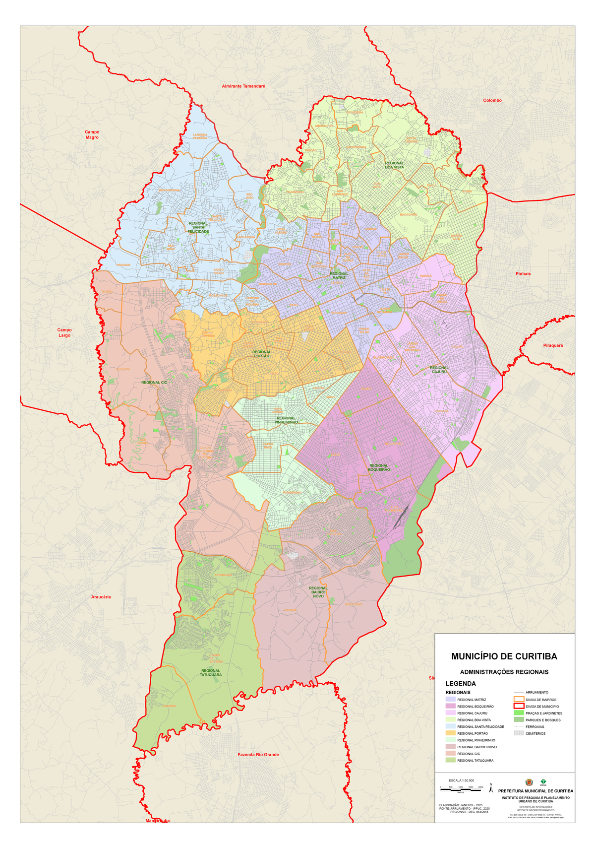 MAPA Arruamento 50000 v4 - Regionais de Curitiba - Studocu