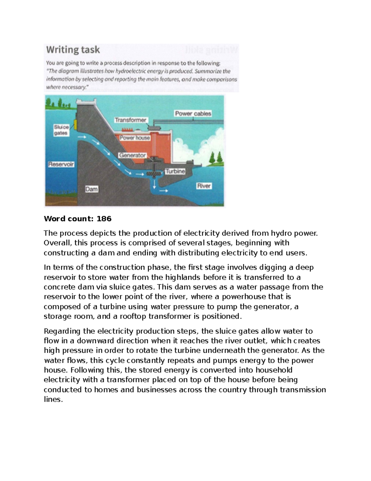 ENG3A Process Writing: Hydro Power Electricity Production - Studocu