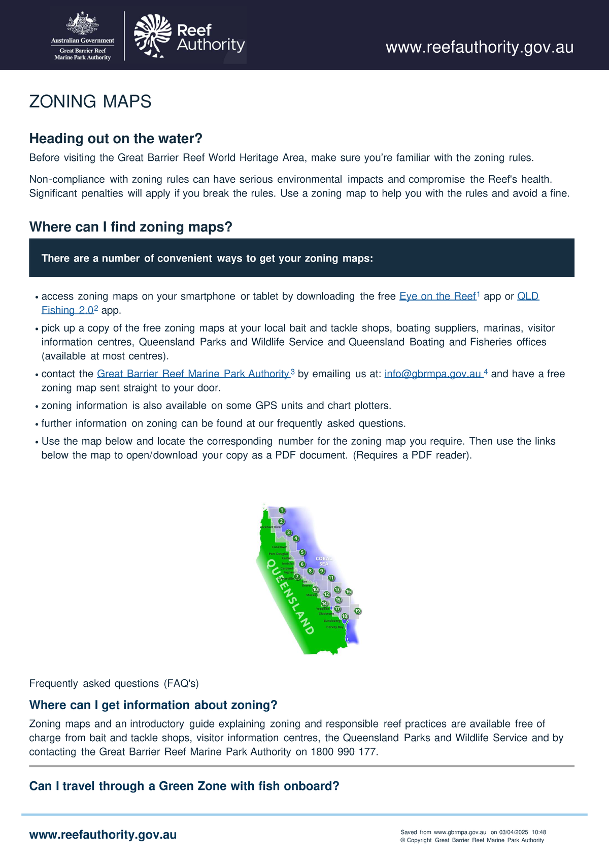 Zoning Maps for the Great Barrier Reef: Essential Guidelines and Access ...