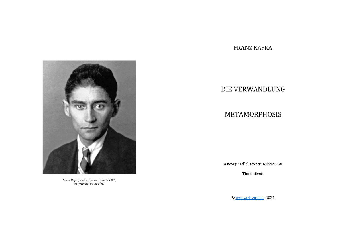 FRANZ KAFKA DIE VERWANDLUNG METAMORPHOSIS: A New Translation Analysis ...