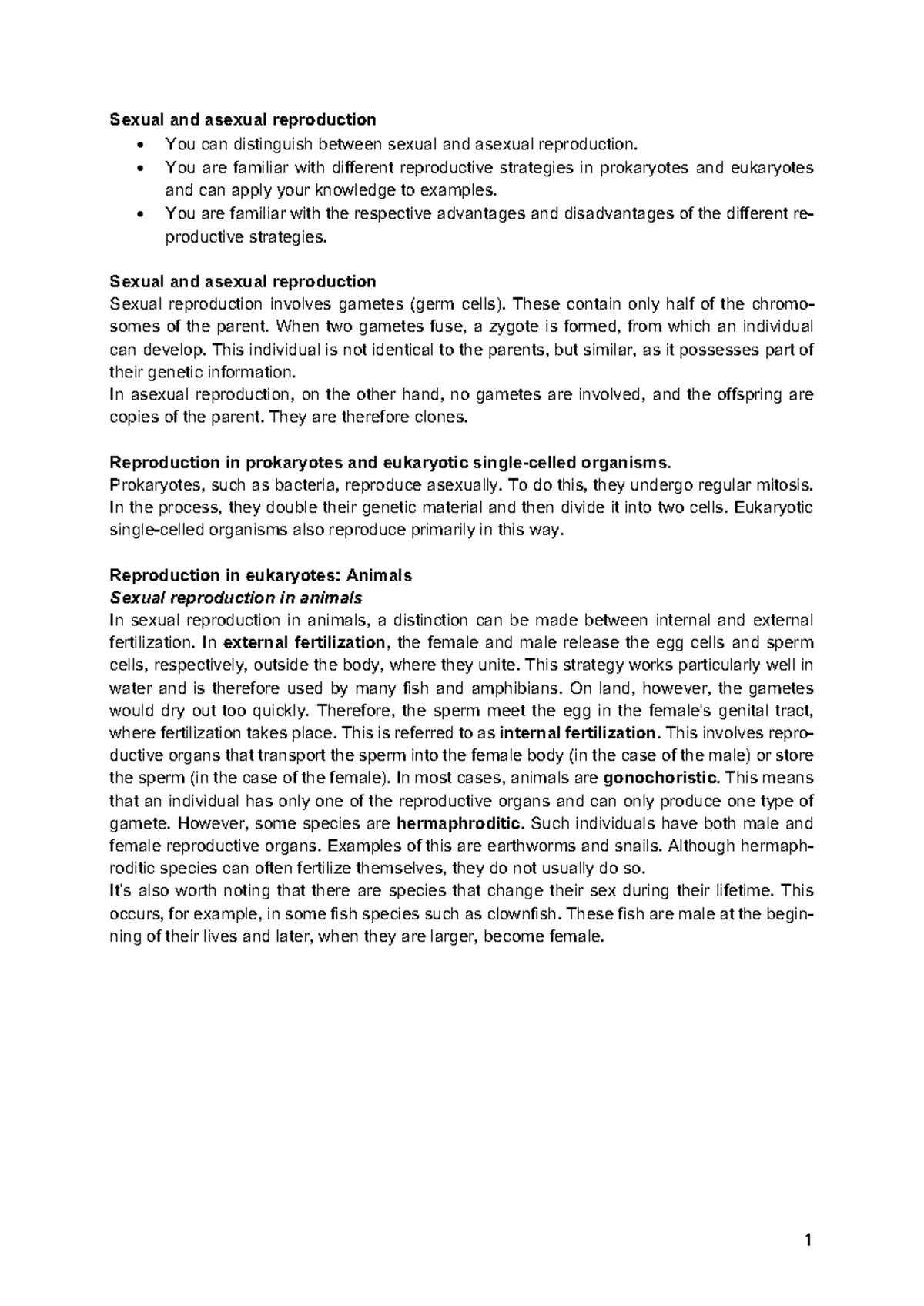 Sexual and Asexual Reproduction: Strategies and Examples - Studocu