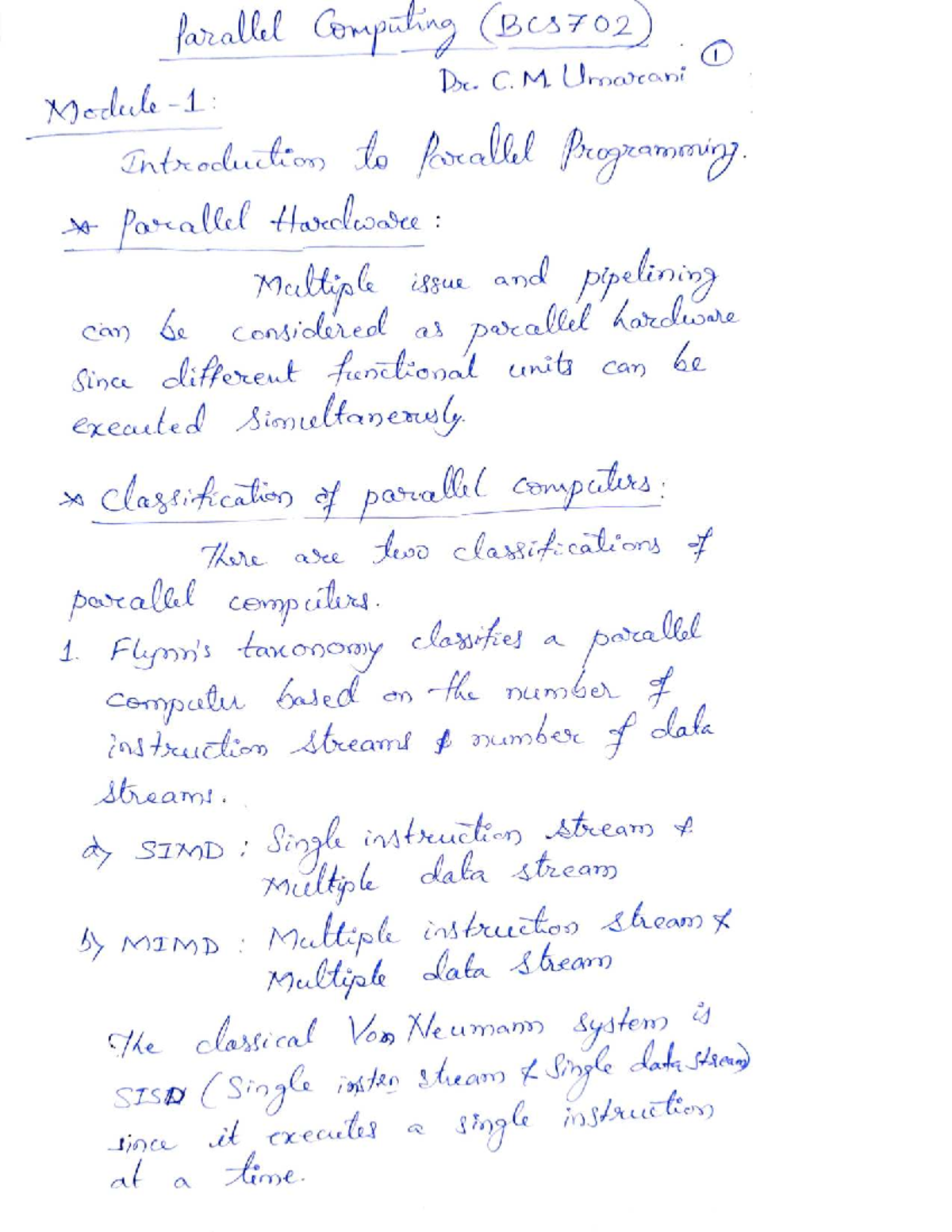 Parallel Computing (BCS702) - Introduction to Parallel Programming ...