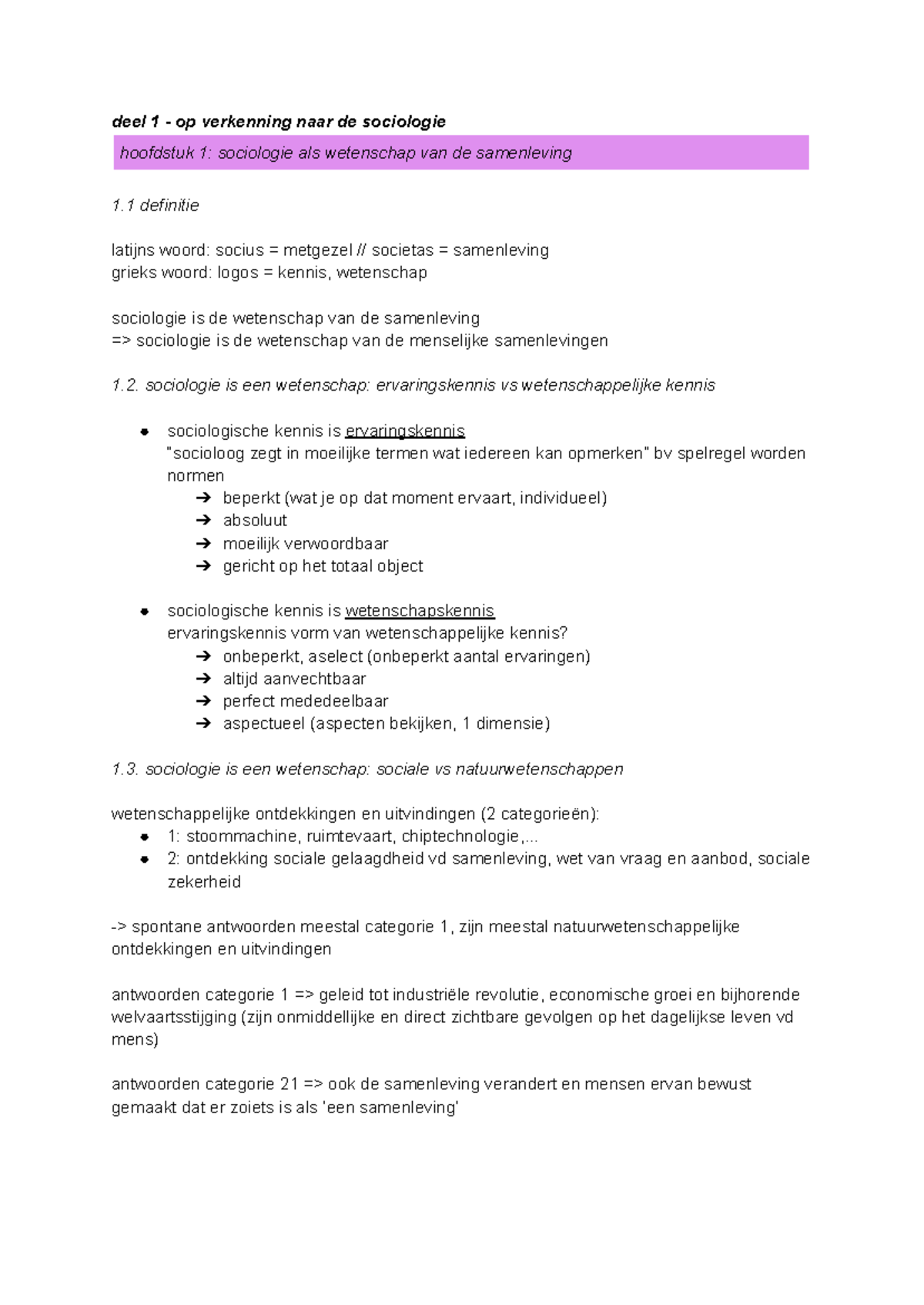Sociologie - 1ste jaar sociaal werk - deel 1 - op verkenning naar de ...