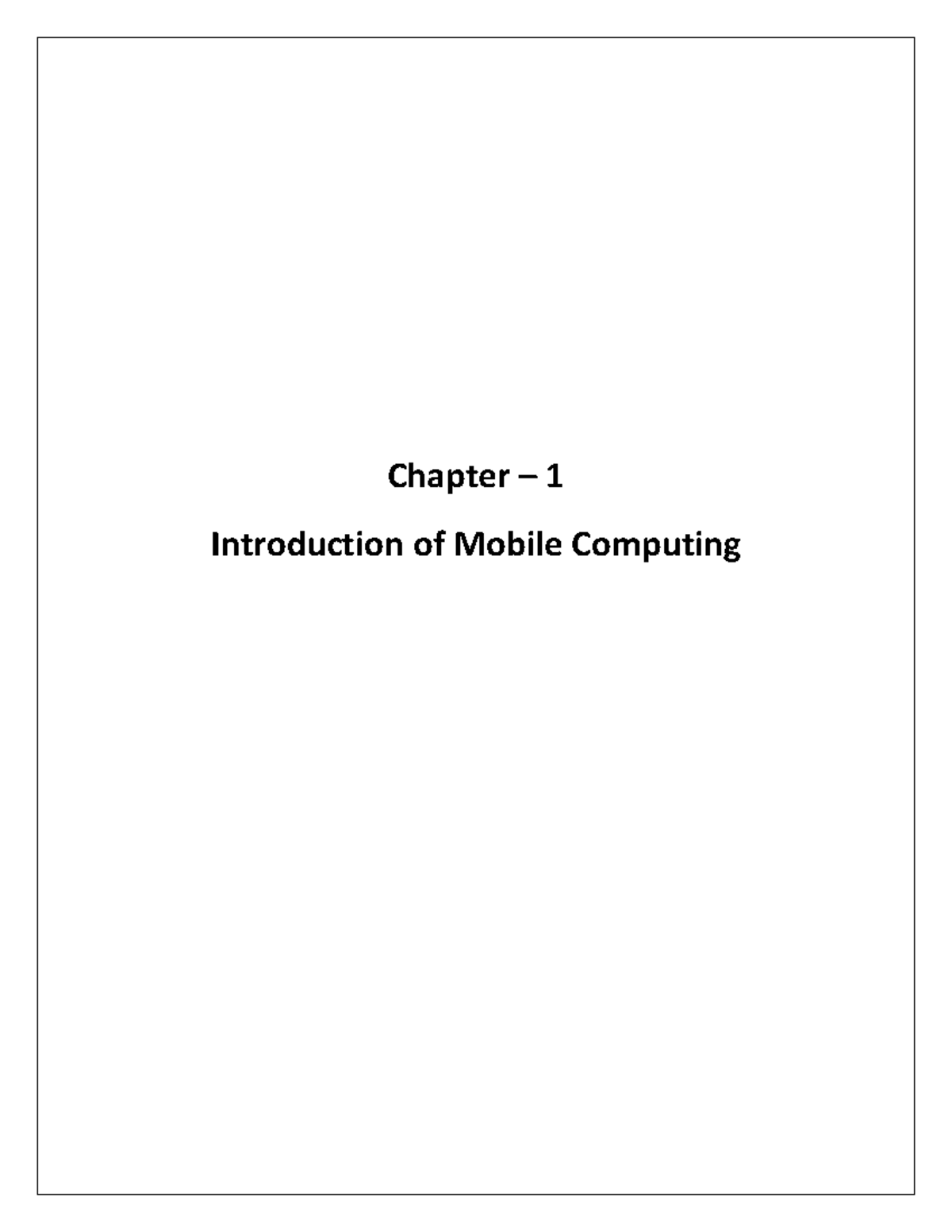 Chapter 1: Introduction to Mobile Computing (3360704) - Studocu