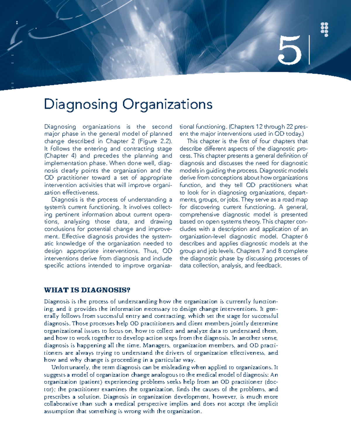 Chapter 05: Understanding Organization Diagnosis in OD - Studocu