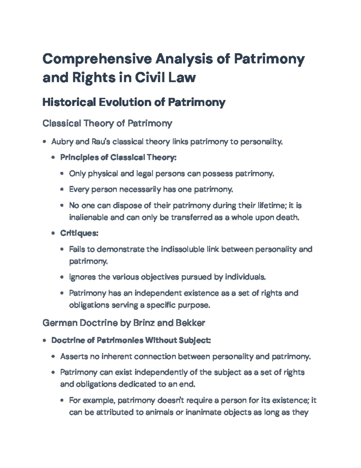 Comprehensive Analysis of Patrimony in Civil Law (Course Code: ECL101 ...