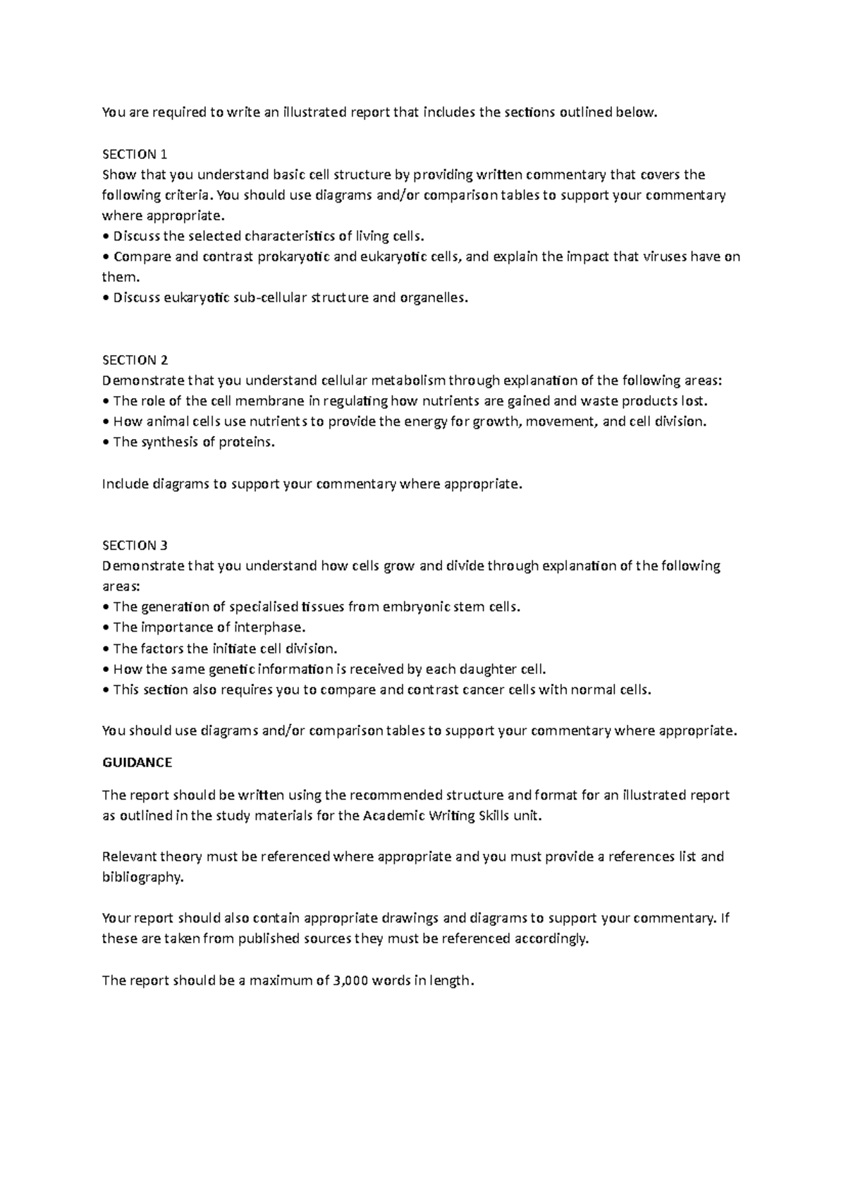 Cell biology - You are required to write an illustrated report that ...