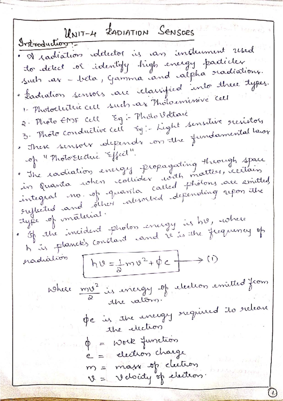 UNIT-4 Radiation Sensors: Types, Characteristics, and Applications ...