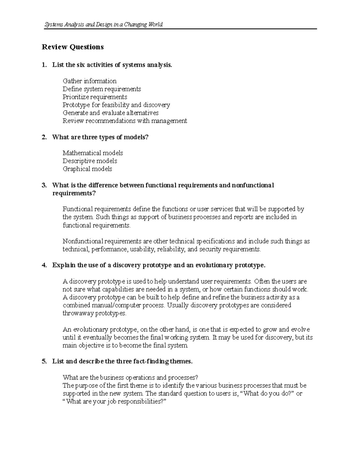 Exercise 04 - kuma - Review Questions List the six activities of ...