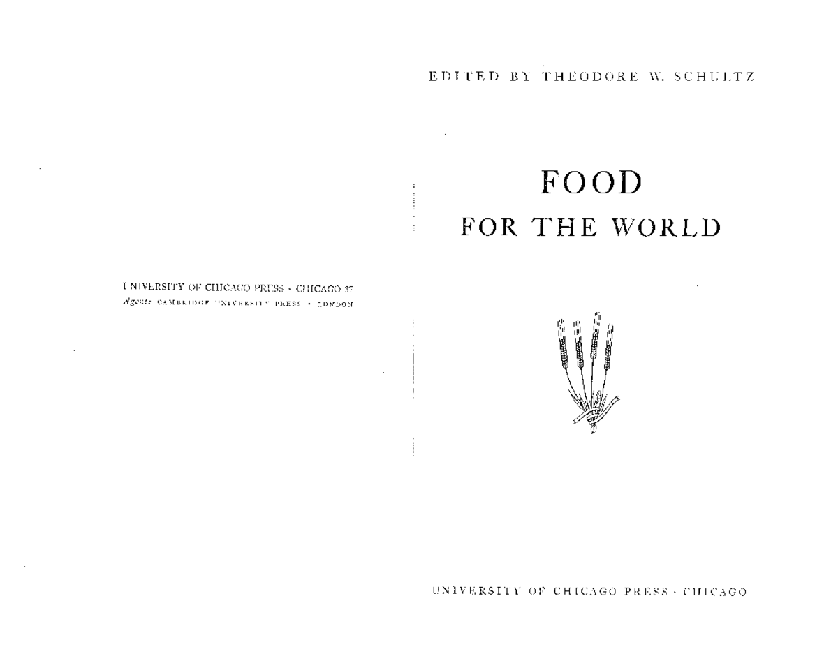 Food for the World: Insights from Notestein's 1945 Study on Global ...