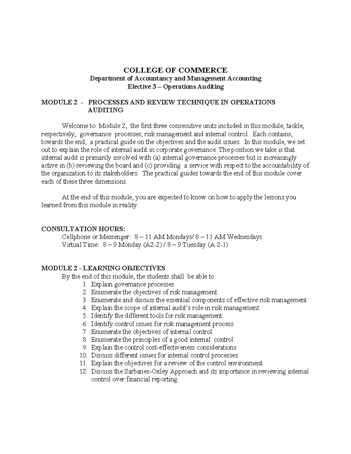 Audit 10: Ongoing Monitoring and Internal Control Effectiveness - Studocu