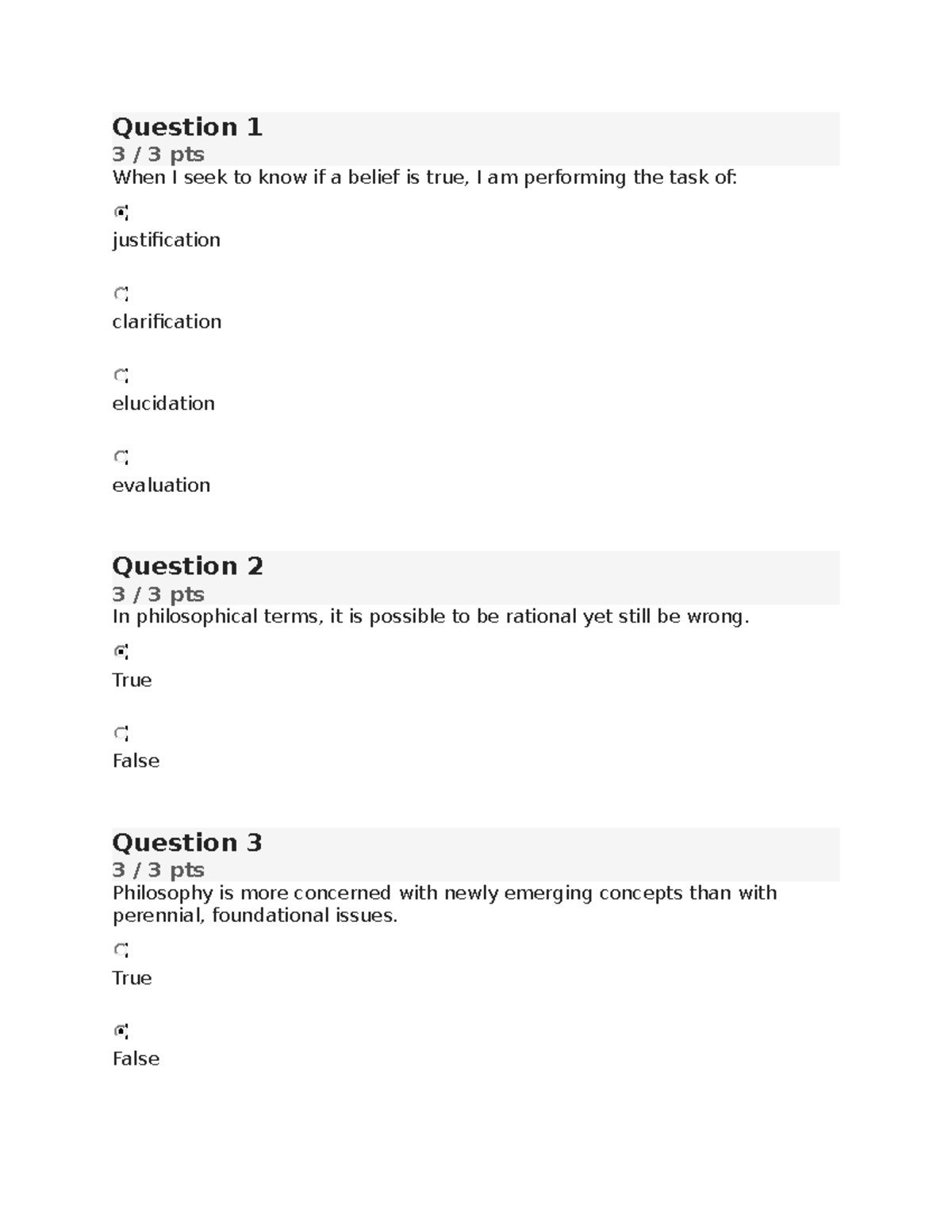 Quiz 1 - Philosophy Assessment Questions and Answers - Studocu