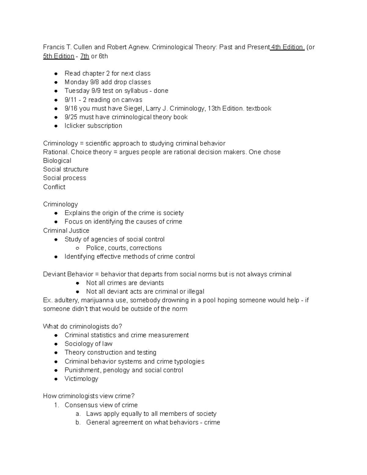 Criminology 101: Key Theories & Concepts Overview (CRIM 101) - Studocu