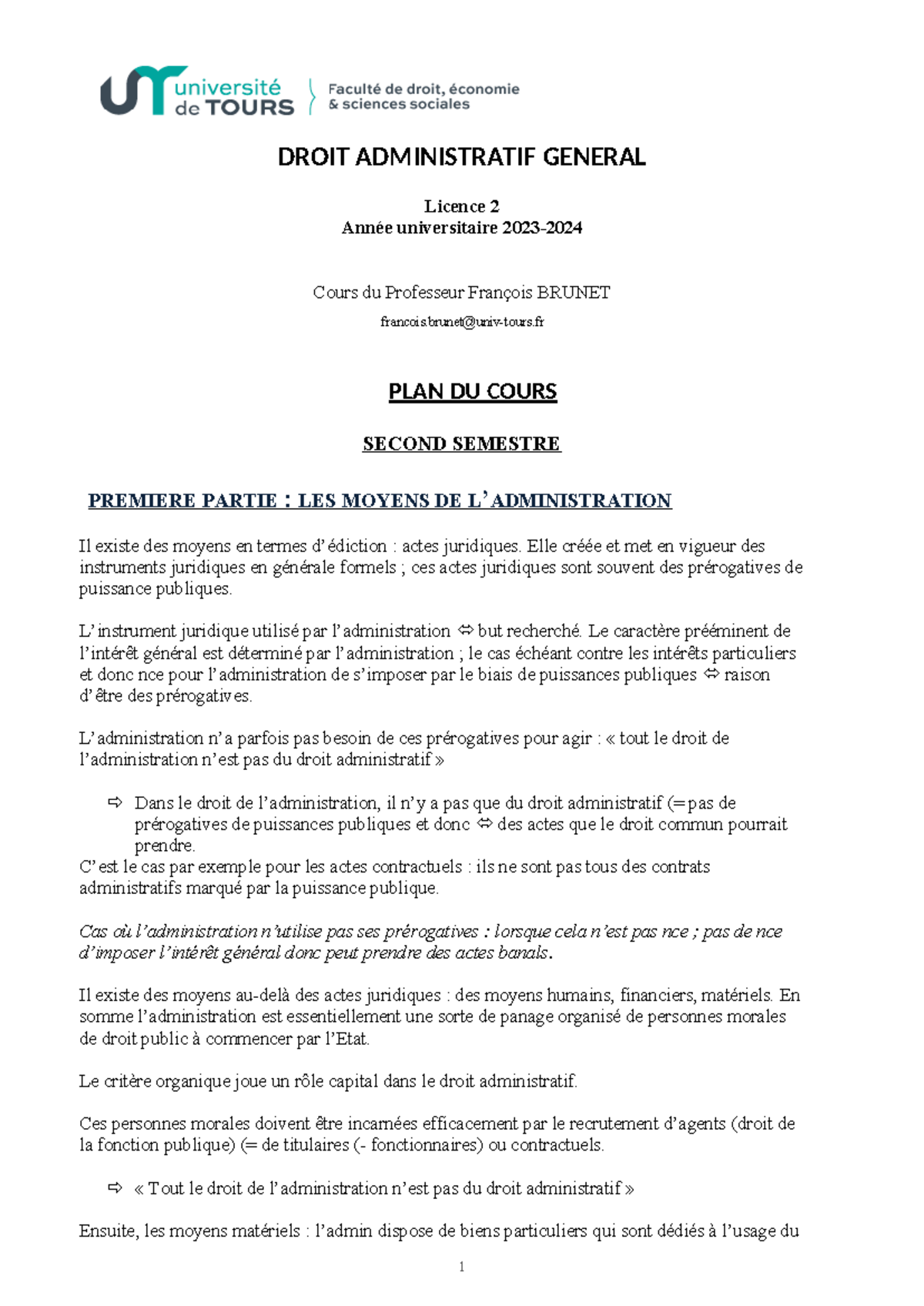 Droit Administratif Général - Cours Magistral Licence 2 Semestre 2 ...
