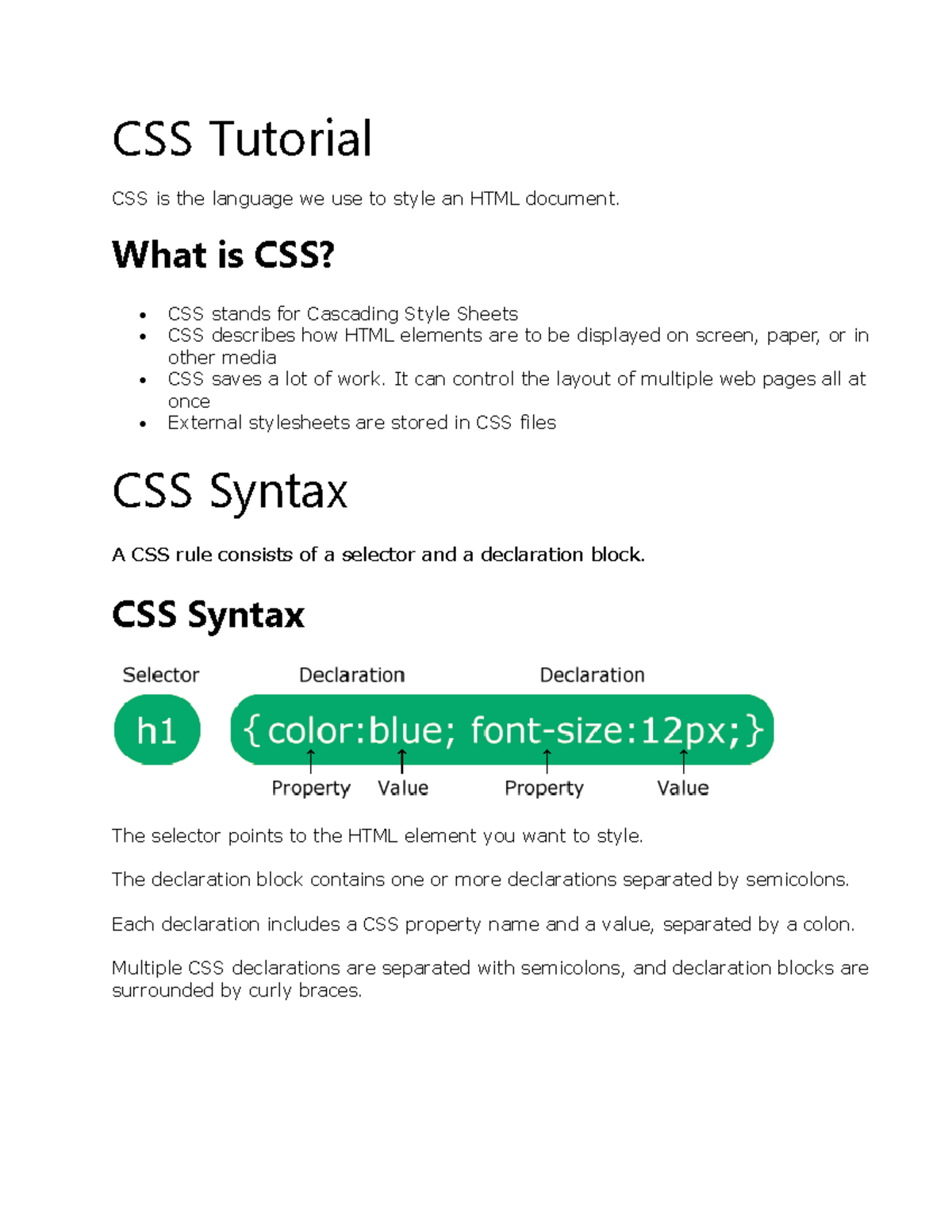 CSS Tutorial - Comprehensive Notes on Styling with CSS - Studocu
