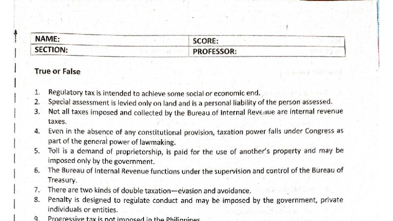 Chapter 1: Basic Principles of Taxation - Ballada 2024 - Studocu