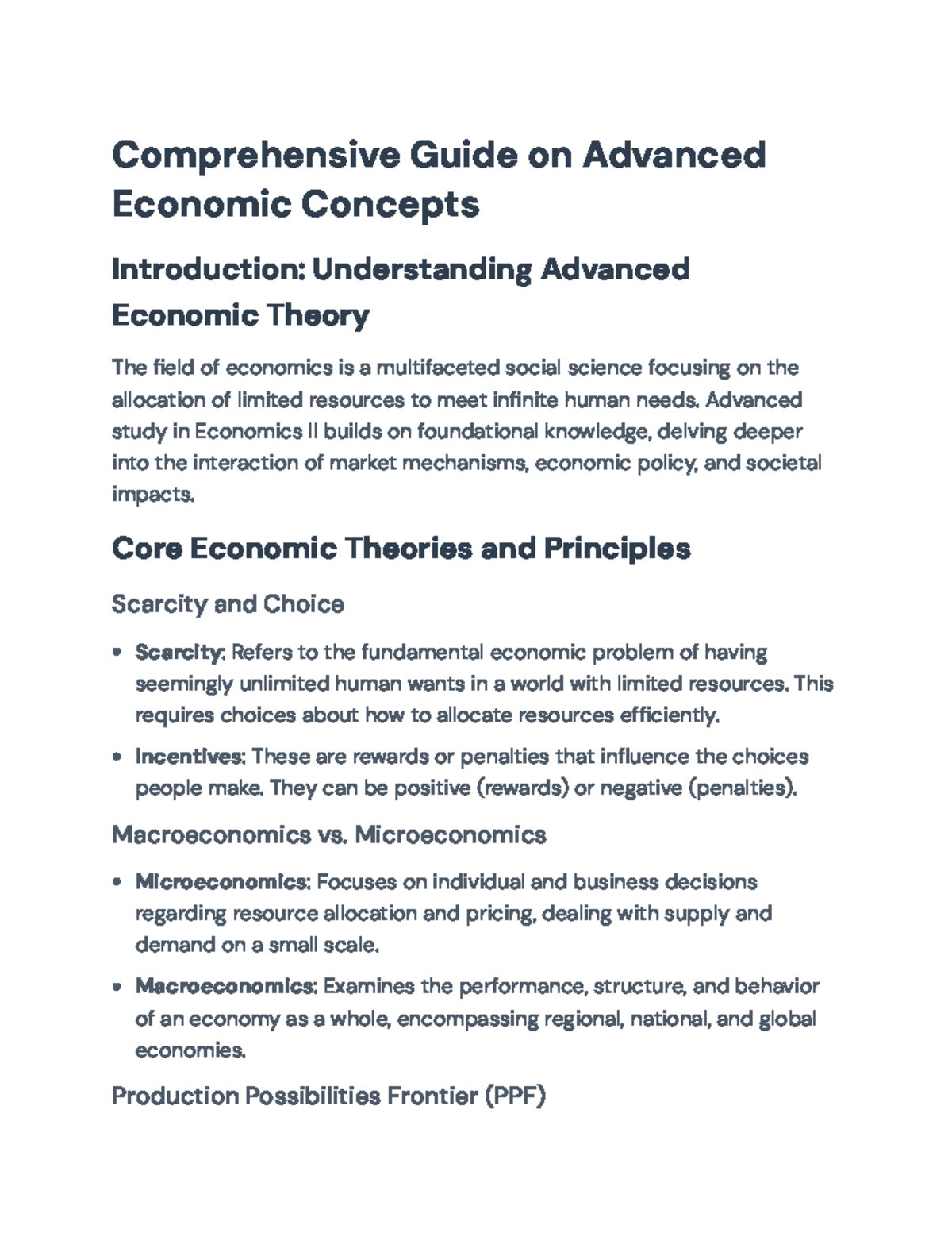 Advanced Economic Concepts: Theory, Market Dynamics, and Analysis ...