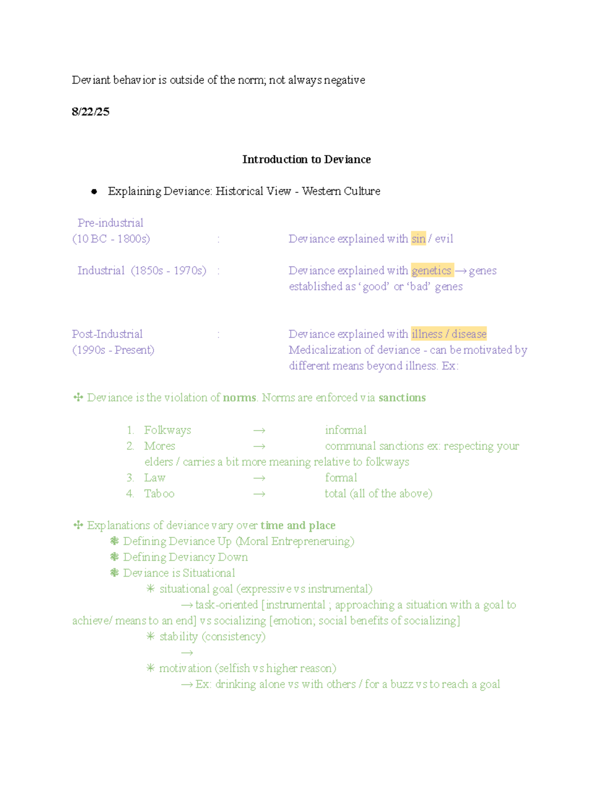 SOCY 2025: Theoretical Perspectives on Deviance and Its Types - Studocu