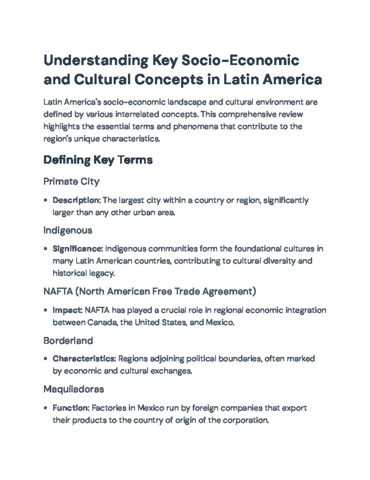 Understanding Key Socio-Economic and Cultural Concepts in Latin America ...