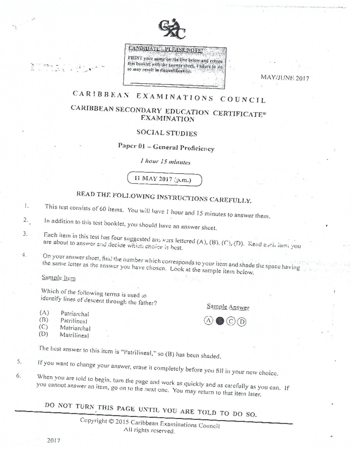 June 2017 P1 - Past Paper Review and Key Insights - Studocu