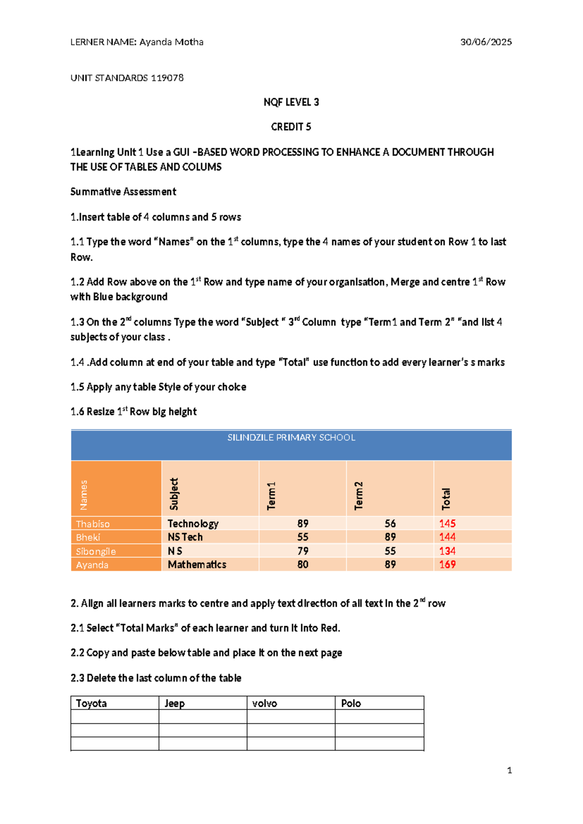 Assignment on GUI Word Processing Techniques - UNIT 119078 - Studocu