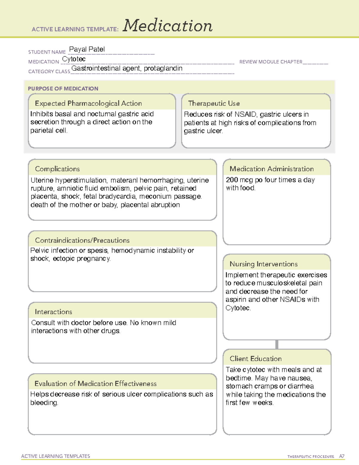 Cytotec - medcard - ACTIVE LEARNING TEMPLATES THERAPEUTIC PROCEDURE A ...